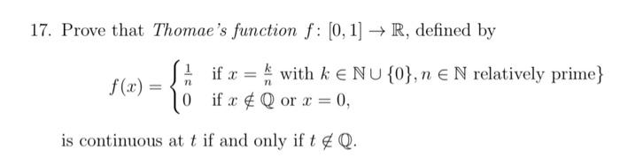 Solved Real Analysis Problem: Proof problem (17) based on | Chegg.com