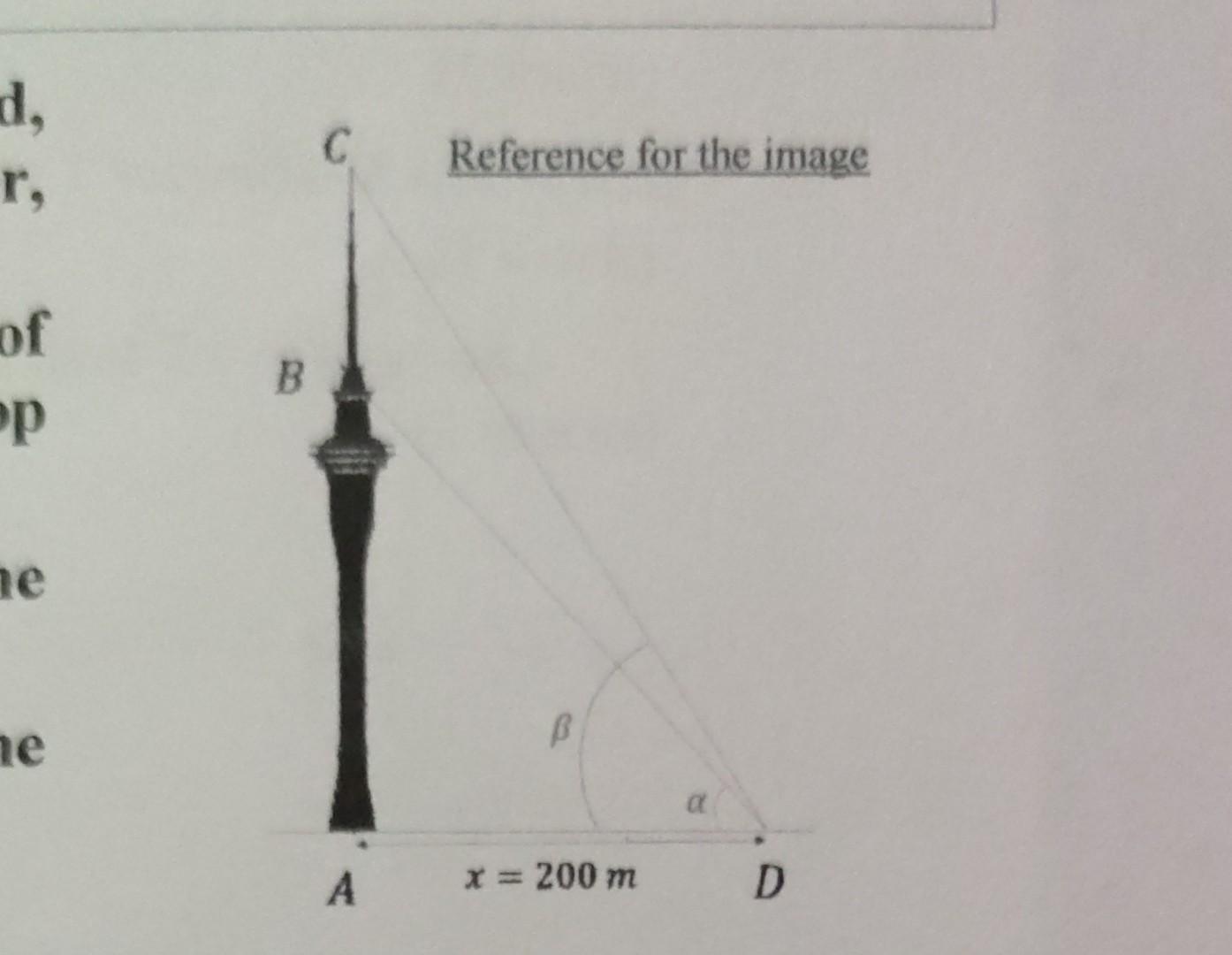 Solved 6(b) The sketch (right) shows the Sky Tower in | Chegg.com