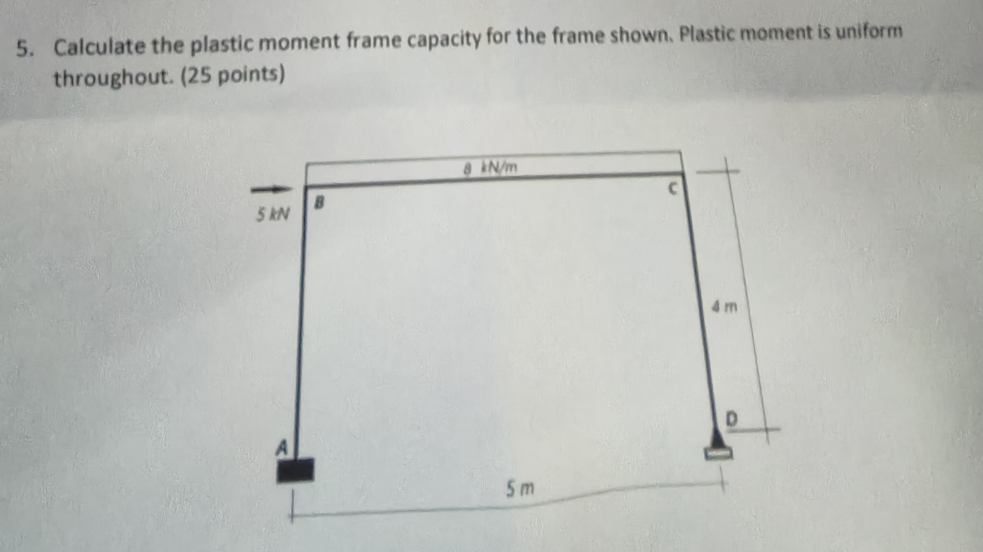 Calculate the plastic moment frame capacity for the | Chegg.com