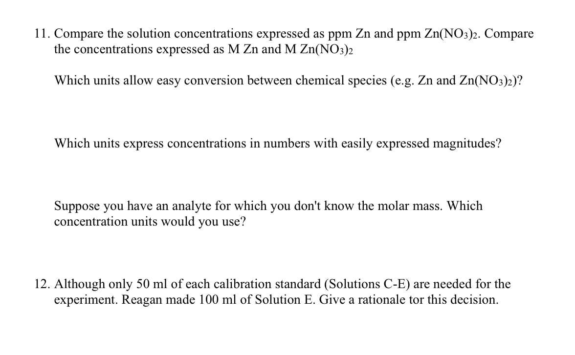 Solved Compare the solution concentrations expressed as ppm | Chegg.com