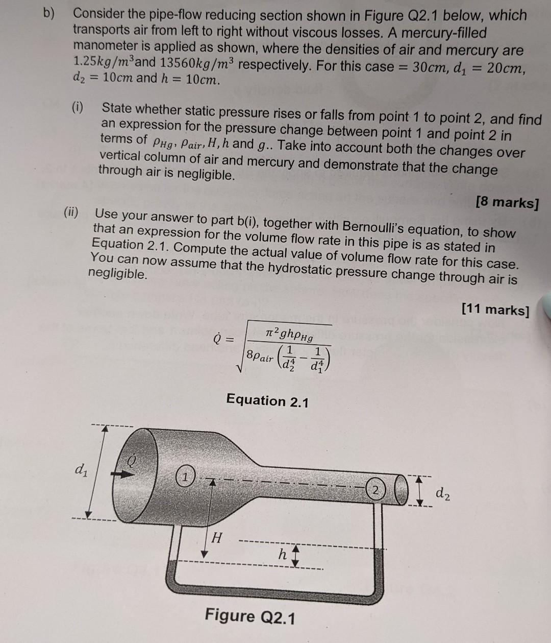 Solved Consider the pipe-flow reducing section shown in | Chegg.com