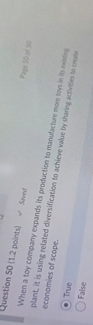 Solved Question 50 ( 1.2 ﻿points) ﻿SavedWhen a toy company | Chegg.com