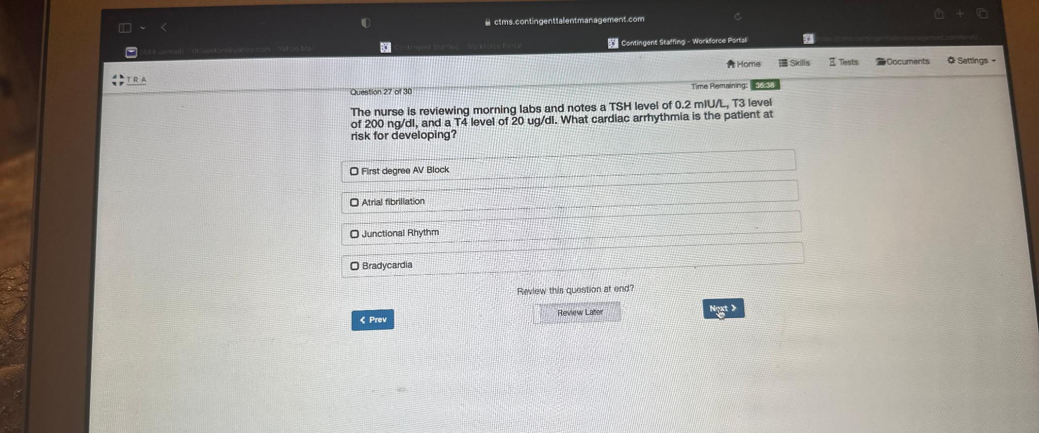 Solved Question 27 ﻿of 30Time Remaining:The nurse is | Chegg.com