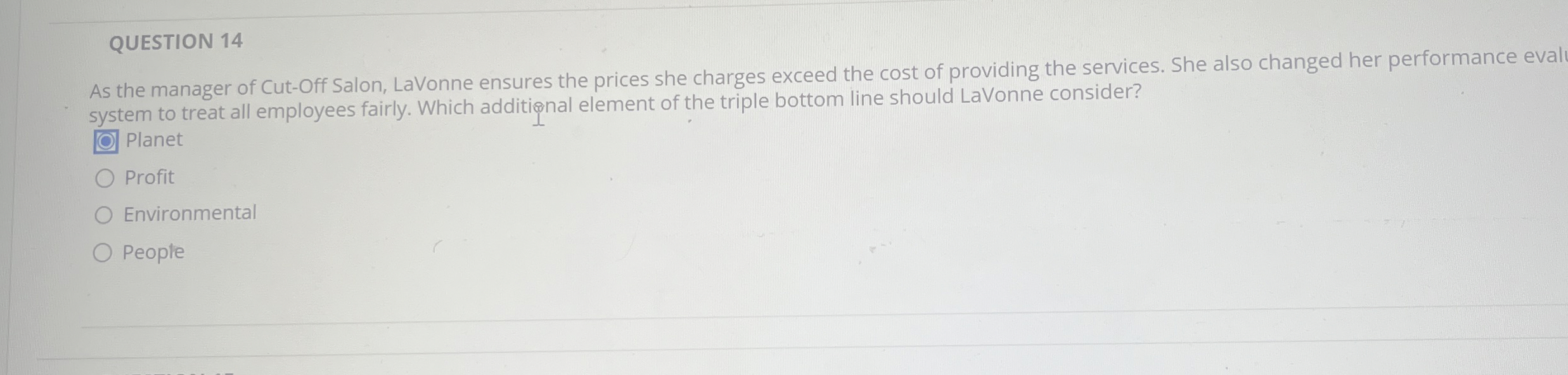 Solved QUESTION 14As the manager of Cut-Off Salon, LaVonne | Chegg.com