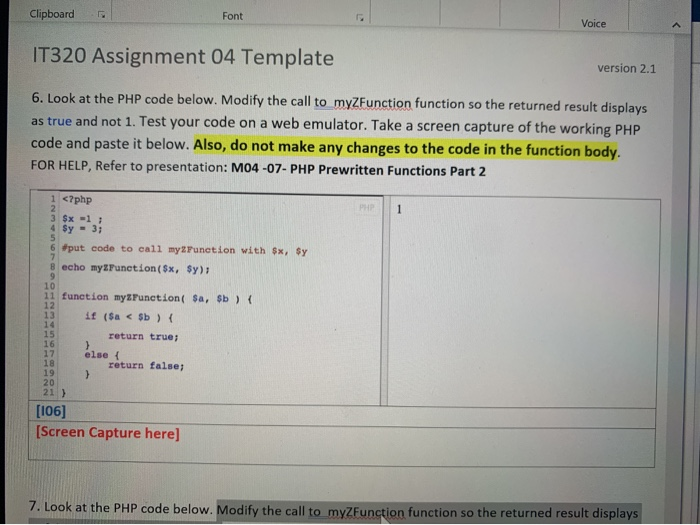 Solved Clipboard Font Voice IT320 Assignment 04 Template | Chegg.com