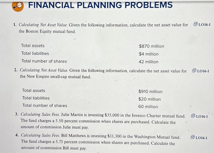 1. Calculating Net Asset Value. Given the following | Chegg.com