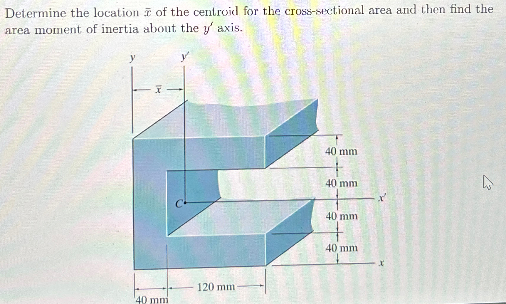 Solved Determine the location x‾ ﻿of the centroid for the | Chegg.com
