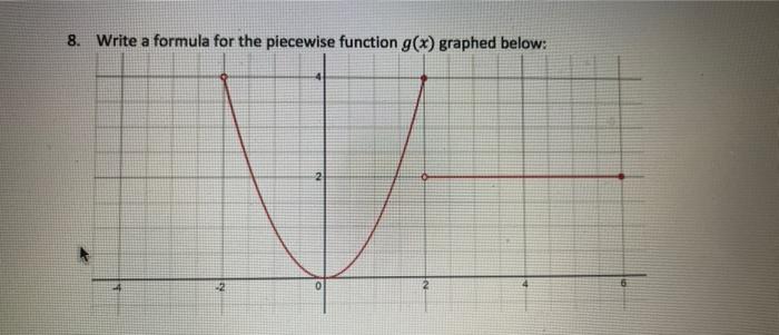Solved 8 Write A Formula For The Piecewise Function Gx 0990