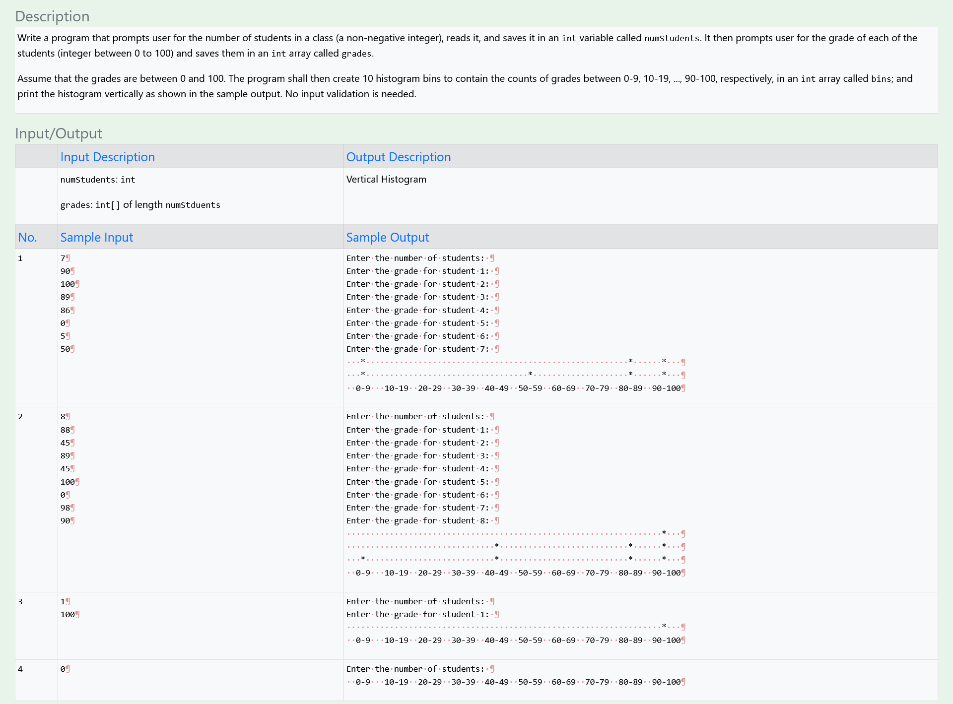 students (integer between 0 ﻿to 100) ﻿and saves them | Chegg.com