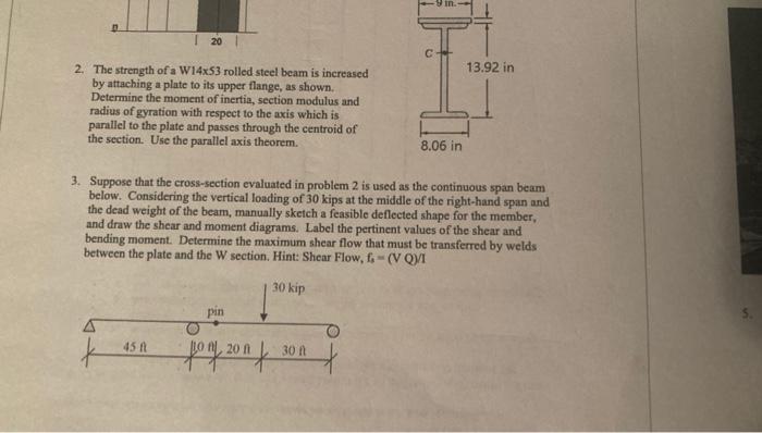 Solved 201 13.92 in 2. The strength of a W14x53 rolled steel | Chegg.com