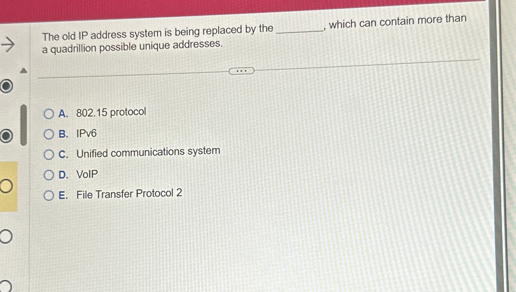 Solved The old IP address system is being replaced by the | Chegg.com