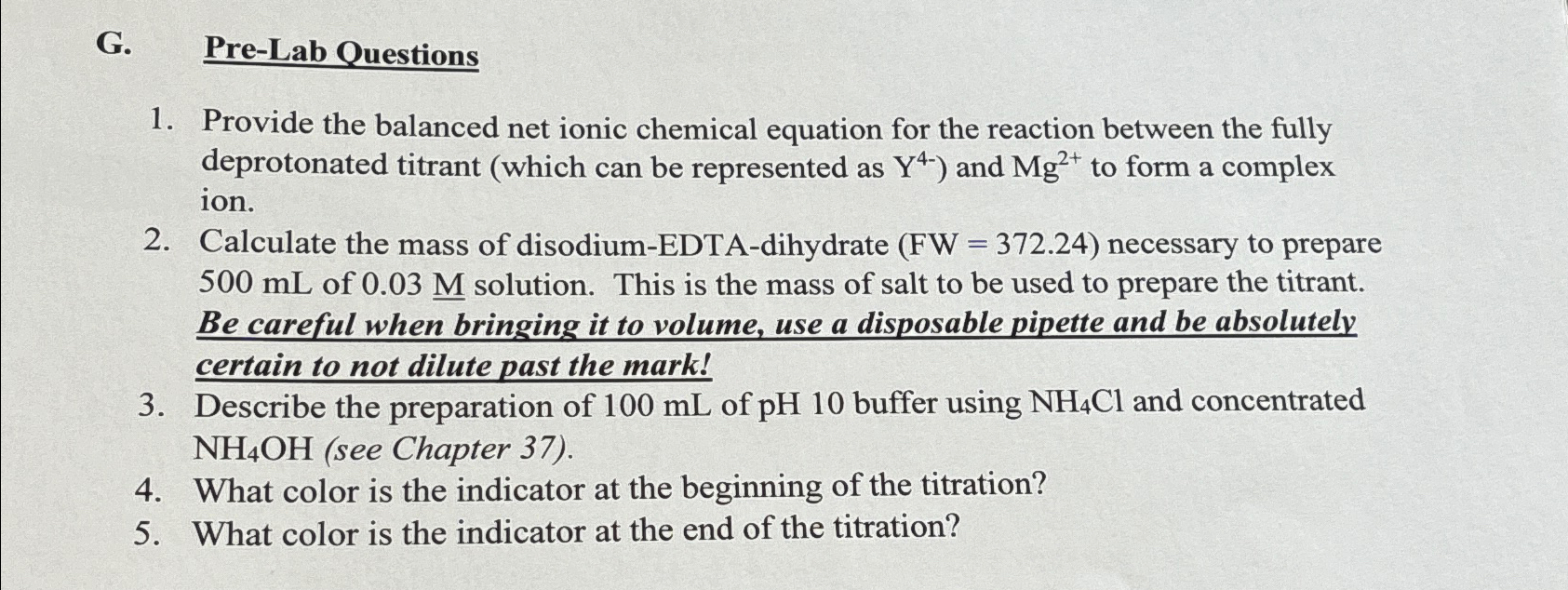 Solved G. ﻿Pre-Lab QuestionsProvide the balanced net ionic | Chegg.com