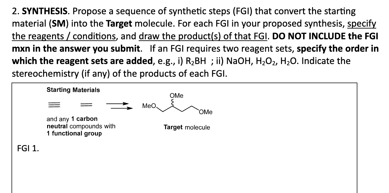 Solved SYNTHESIS. Propose a sequence of synthetic steps | Chegg.com