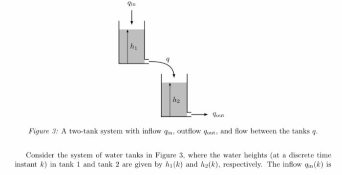 hi h2 Fout Figure 3: A two-tank system with inflow | Chegg.com