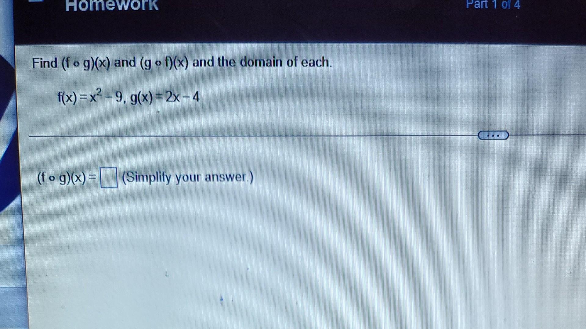 Solved find (f o g)(×) and (g o f)(×) and domain for each | Chegg.com