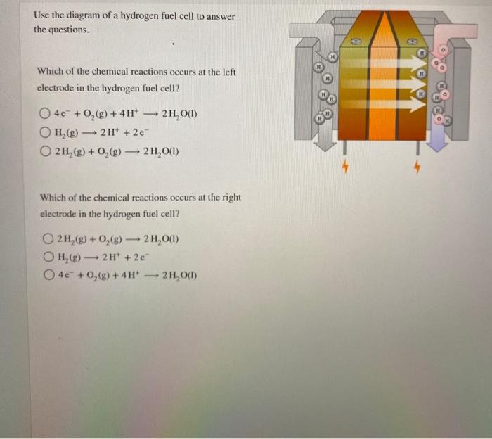 Solved Use the diagram of a hydrogen fuel cell to answer the | Chegg.com