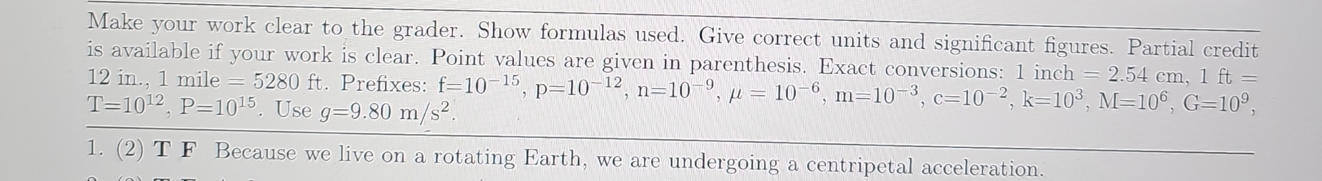 Solved Make your work clear to the grader. Show formulas | Chegg.com