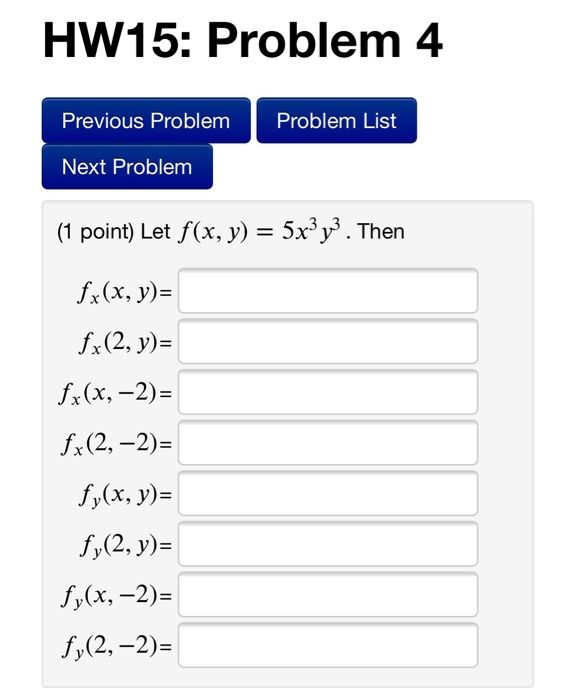 Solved HW15: Problem 4 Previous Problem Problem List Next | Chegg.com