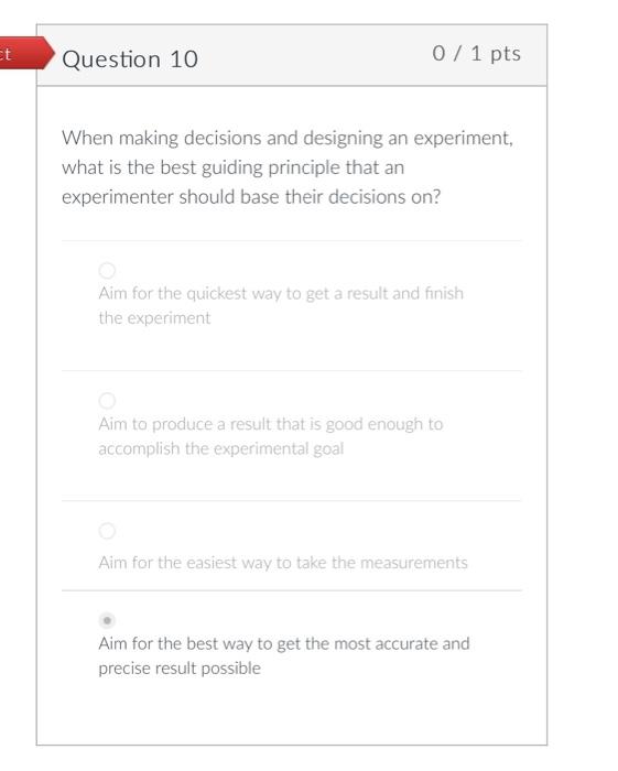 Solved When making decisions and designing an experiment, | Chegg.com
