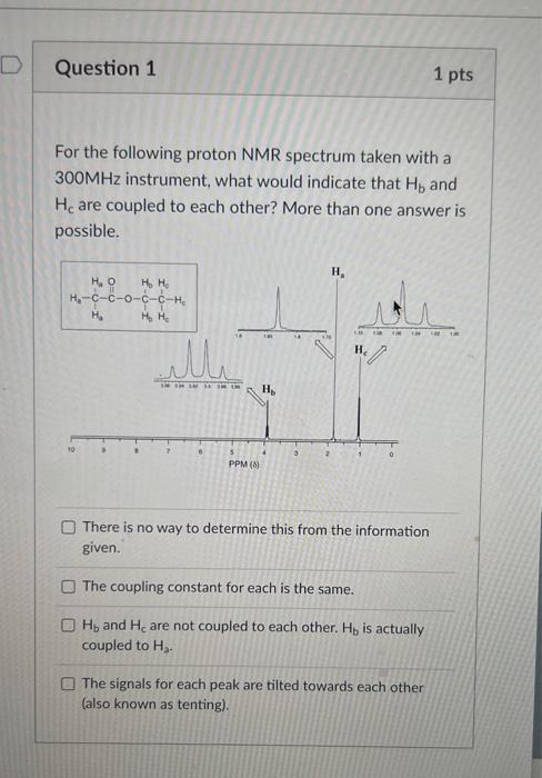 [solved] For The Following Proton Nmr Spectrum Taken With