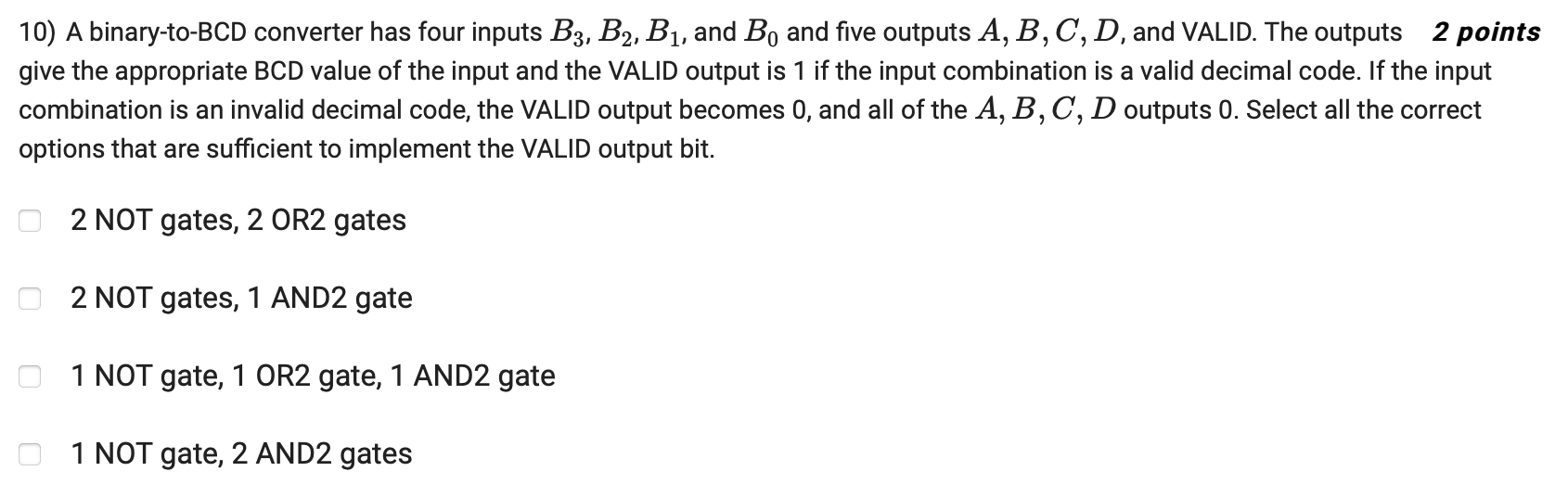 Solved A binary-to-BCD converter has four inputs B3,B2,B1, | Chegg.com