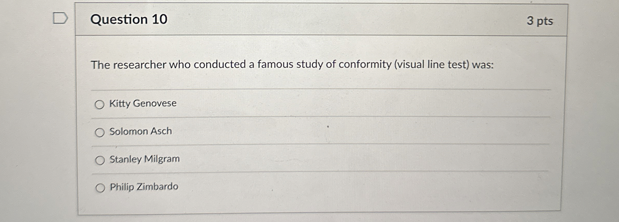 Solved Question 103 ﻿ptsThe researcher who conducted a | Chegg.com