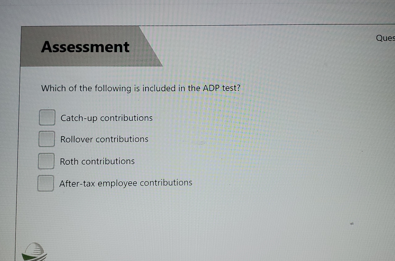 Solved AssessmentQuesWhich of the following is included in | Chegg.com