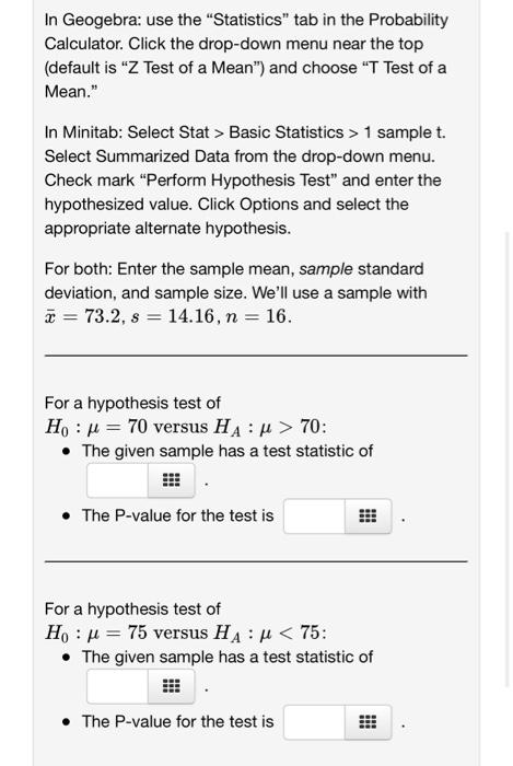 Solved In Geogebra: use the "Statistics" tab in the | Chegg.com
