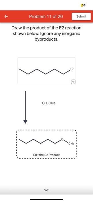 Solved Draw the product of the E2 reaction shown below. | Chegg.com