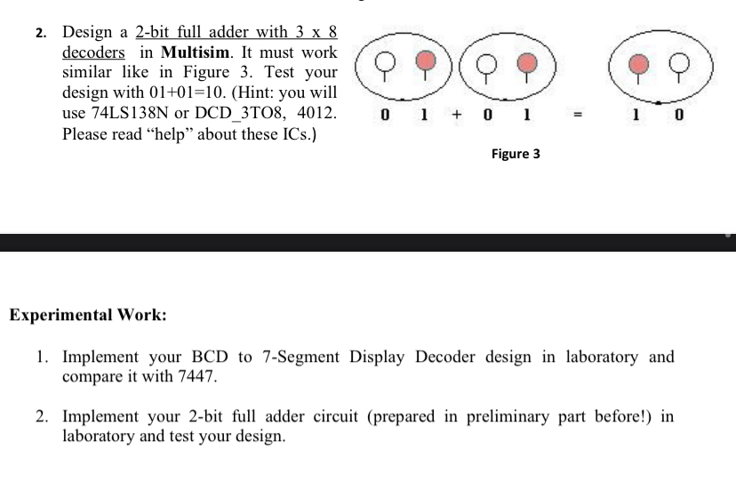 Design a 2-bit full adder with 3×8 ﻿decoders in | Chegg.com