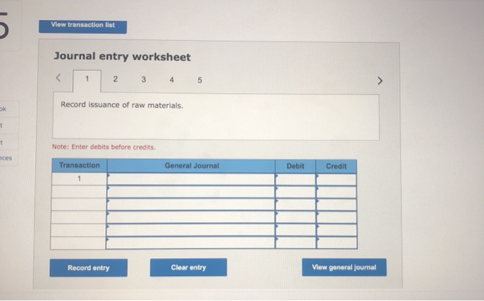 Solved Exercise 5-7 Process Costing Journal Entries (L05-1] | Chegg.com