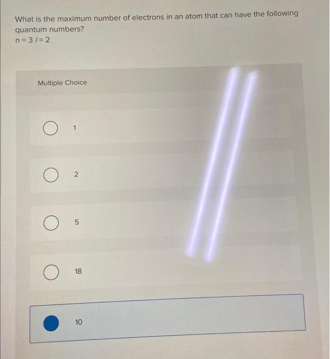 Solved A possible set of quantum numbers to describe an | Chegg.com