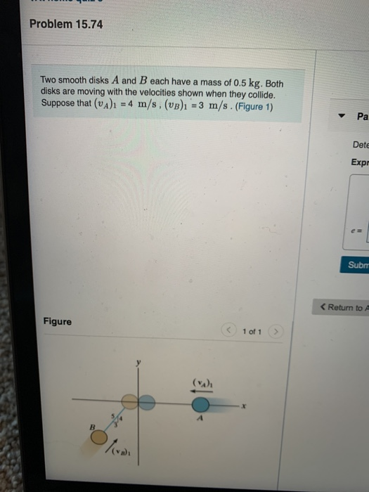 Solved Problem 15.74 Two smooth disks A and B each have a | Chegg.com