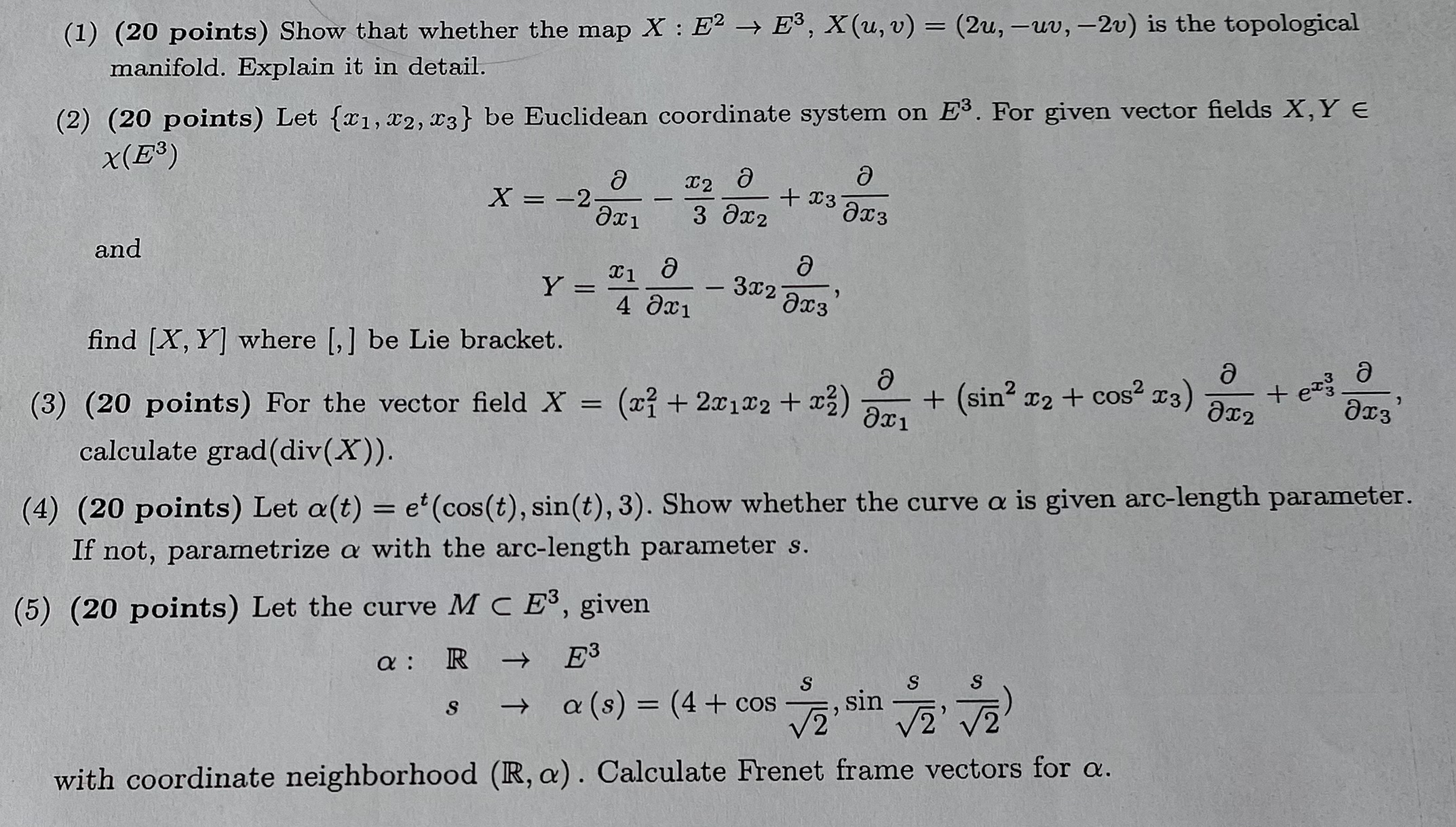 Solved (1) (20 ﻿points) ﻿Show that whether the map | Chegg.com