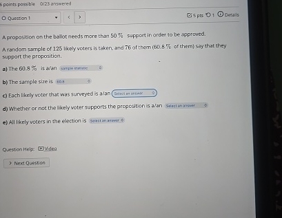 Solved 5 ﻿points possible 023 ﻿answeredA proposition on the | Chegg.com