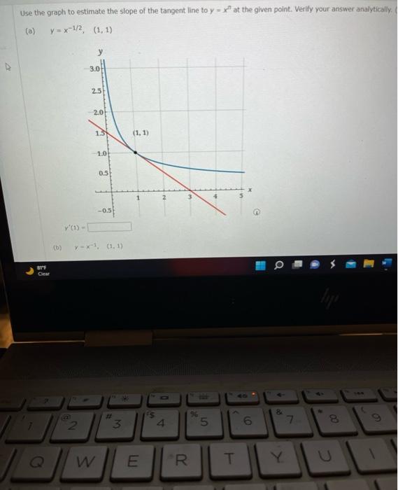 Solved y=x−1Use the graph to estimate the slope of the | Chegg.com