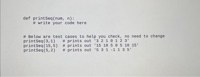 Solved Write recursively a function which prints a sequence | Chegg.com
