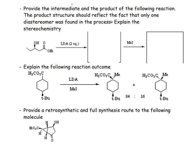 Solved Provide the intermediate and the product of the | Chegg.com