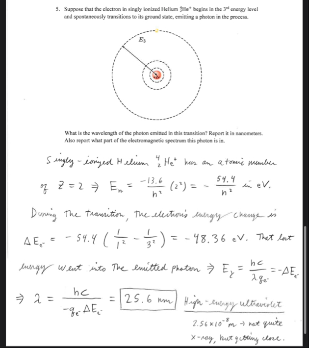 Solved Suppose that the electron in singly ionized Helium | Chegg.com
