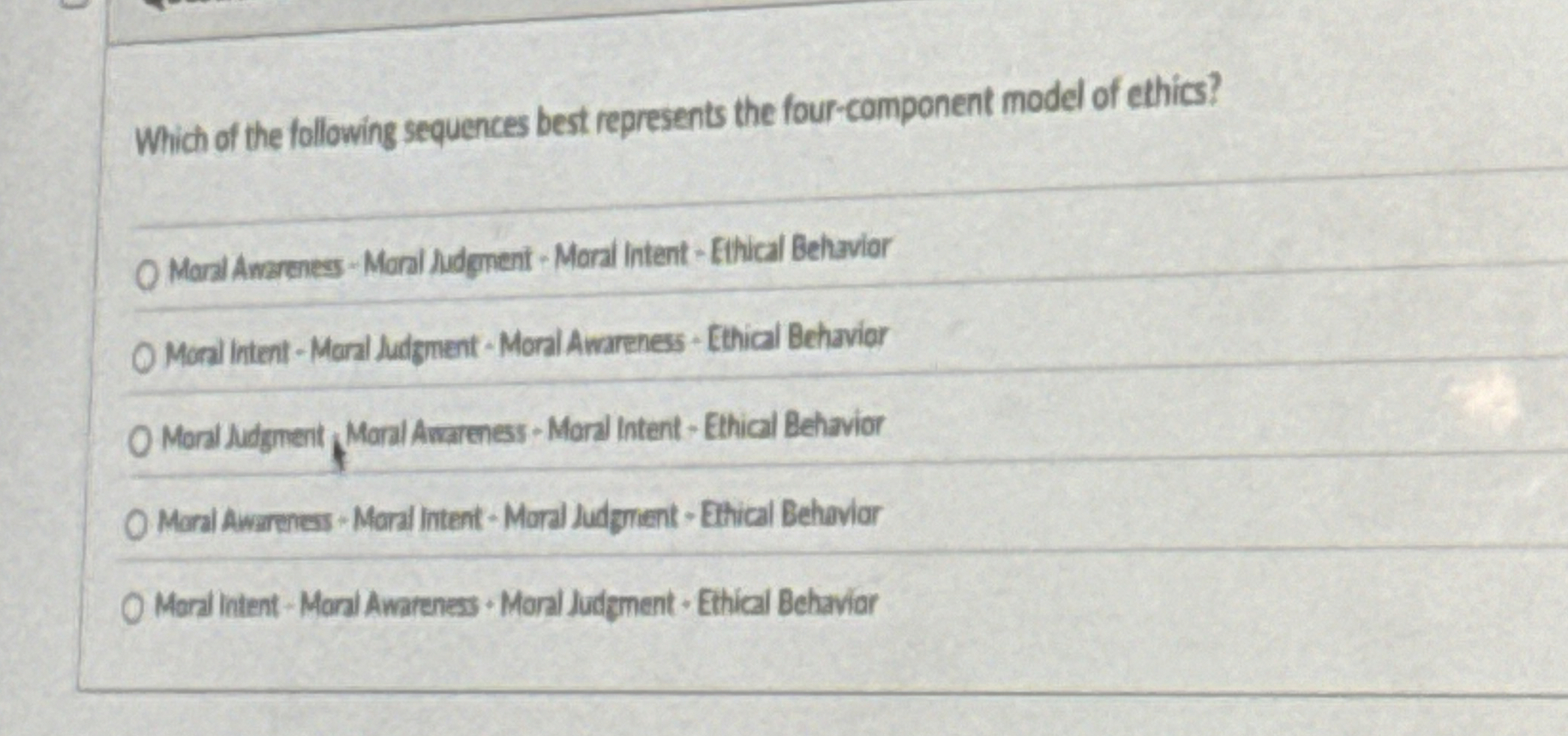Solved Which of the following sequences best represents the | Chegg.com