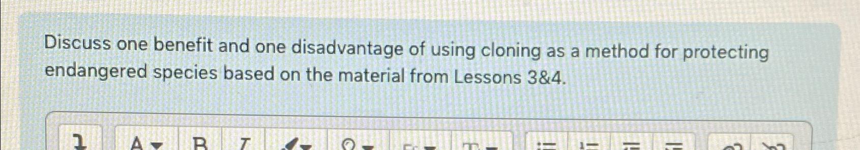 Solved Discuss one benefit and one disadvantage of using | Chegg.com | Chegg.com