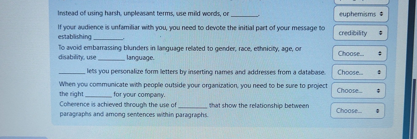 Solved Instead of using harsh, unpleasant terms, use mild | Chegg.com