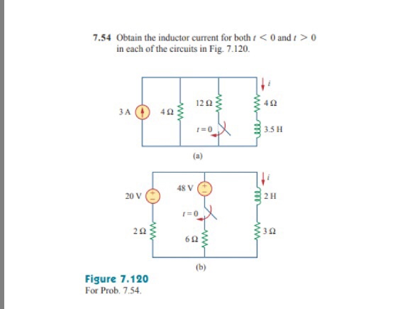 Solved 7.54 Obtain the inductor current for both 0 | Chegg.com