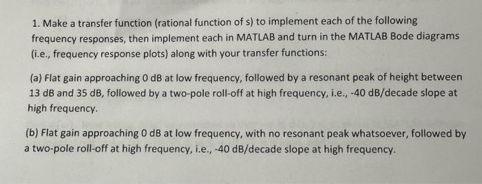 Solved 1. Make a transfer function (rational function of s ) | Chegg.com