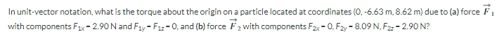 Solved In unit-vector notation, what is the torque about the | Chegg.com