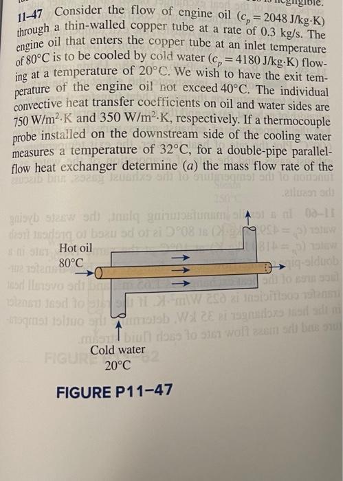 Solved 11-47 Consider the flow of engine oil (c, = 2048 | Chegg.com