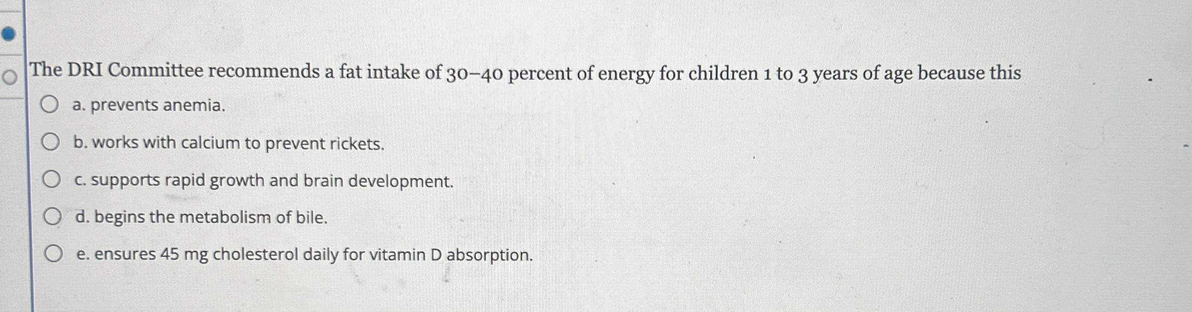 Solved The DRI Committee recommends a fat intake of 30-40 | Chegg.com