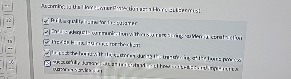Solved According to the Homeowner Protection act a Home | Chegg.com