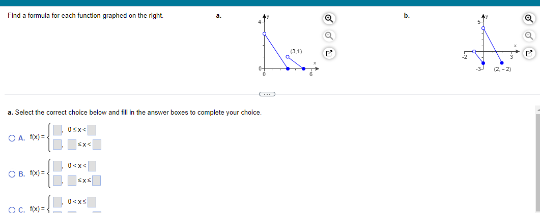 Solved Find a formula for each function graphed on the | Chegg.com