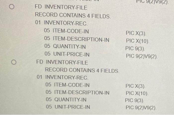 Solved Note the following DATA DIVISION code. Assume one | Chegg.com